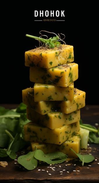 Premium Photo Dhokla Snack Poster With Green Chutney And Mustard
