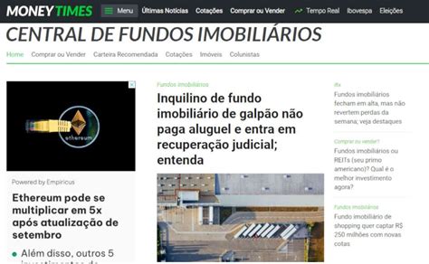 Conheça A Central De Fundos Imobiliários Do Money Times Money Times