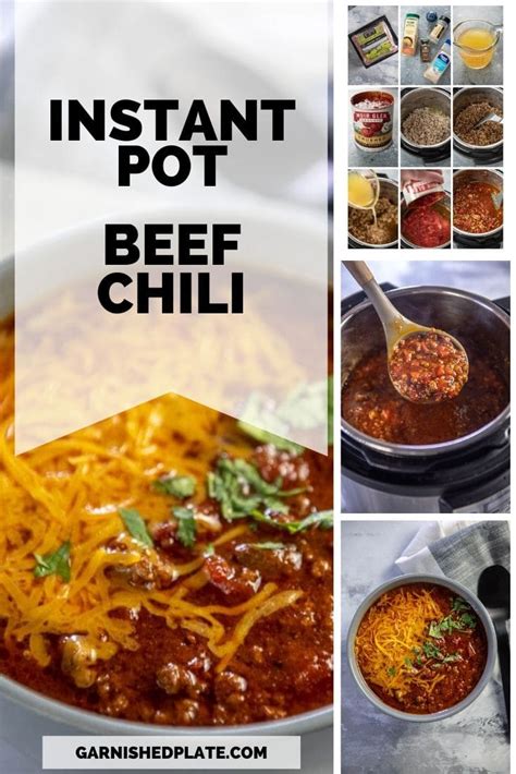 Instant Pot Beef Chili Garnished Plate