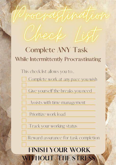 Official Procrastination Checklist And Calendar Etsy
