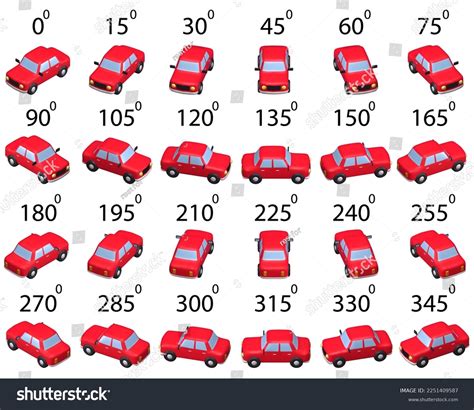 Set 24 Mesh Cars Different Angles Stock Vector Royalty Free