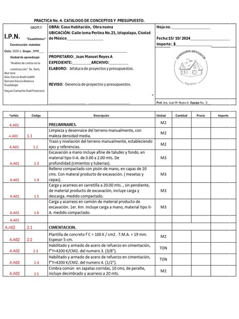 Costos Og Pdf Materiales Ingeniería De Edificación