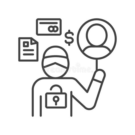 Phishing Color Line Icon Internet Scam Hacking Account And Password