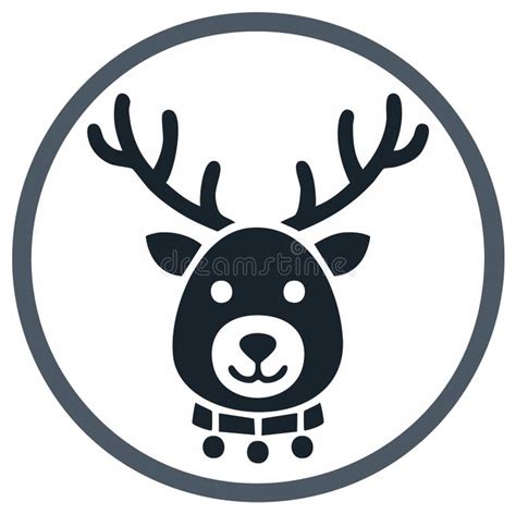 Cute Cartoon Reindeer Head Icon In A Circle Festive Holiday Vector Illustration Stock Vector