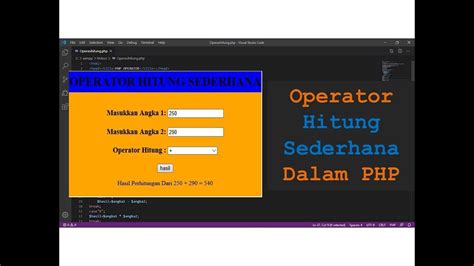 Operator Hitung Sederhana Dalam Php Youtube