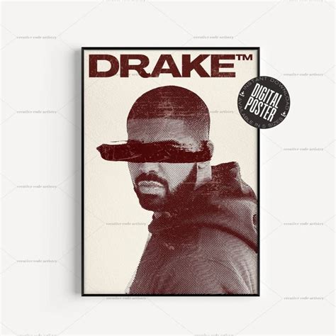 Drake Portrait Drake Poster Digital Album Art Poster Etsy