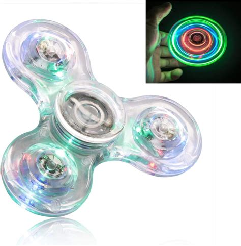 Tb® Led Light Up Fidget Spinner Clear Fidget Toys Anxiety Toys