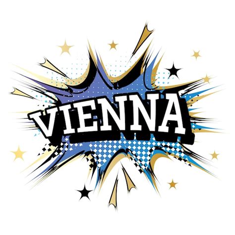 팝 아트 스타일의 비엔나 만화 텍스트 벡터 일러스트 레이 션 프리미엄 벡터