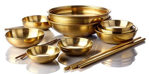 Exquisite Korean Brass Tableware Set With Chopsticks A Luxurious Dining