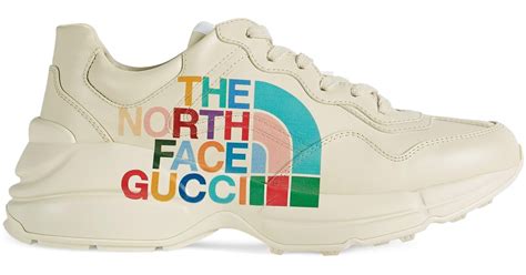 Gucci The North Face X Rhyton Sneaker In Natural Lyst Uk