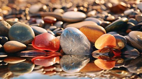 Background Of Colorful Beach Pebbles Of Different Shape And Size Neural Network Ai Generated