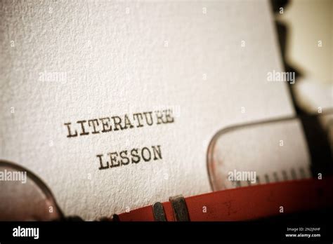 Literature Lesson Text Written With A Typewriter Stock Photo Alamy