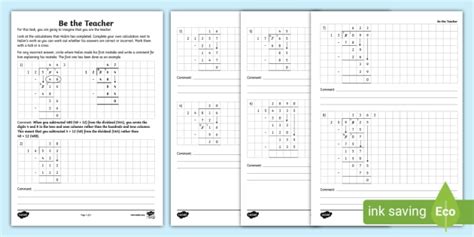 Year 6 Finding Mistakes In Long Division Calculations Worksheets Library