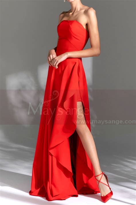 Glamorous Long Strapless Cocktail Dress For Party