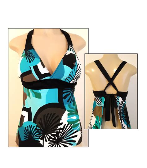 Tie Crossover Back Tankini Top Apron Back Mirasol Swimwear