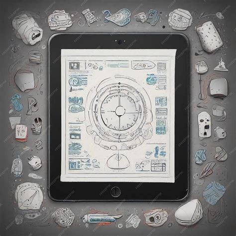 A Tablet With A Diagram Of A Compass And The Word Top On It Premium