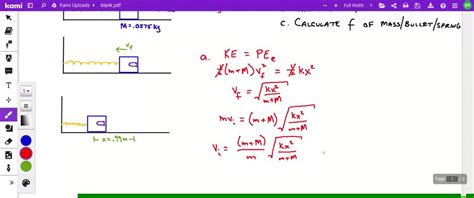 Solved A Massless Spring With Force Constant K 181 Nm Connects A