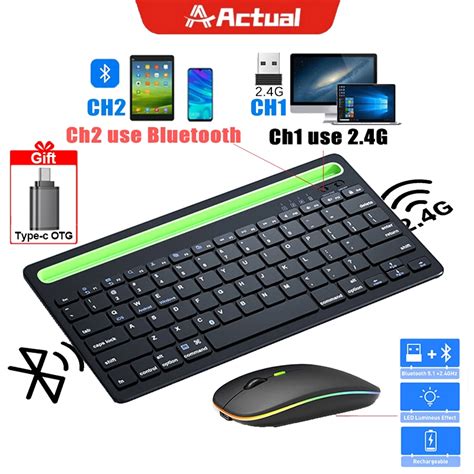 Jual Actual CODKeyboard Bluetooth Nirkabel Keyboard Mode Ganda Bluetooth 2 4G Keyboard