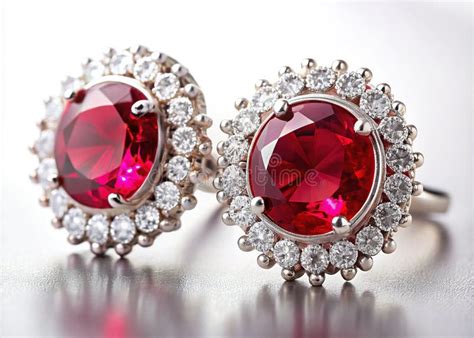 Exquisite Ruby Earrings A Macro Photography Showcase Of Intricate