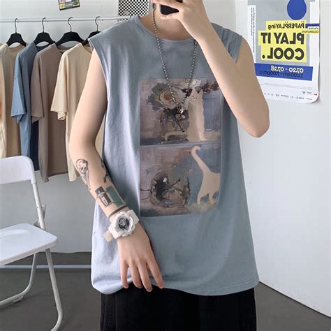 运动健身背心男夏季冰丝薄款宽松大码ins潮牌篮球外穿无袖坎肩t恤虎窝淘