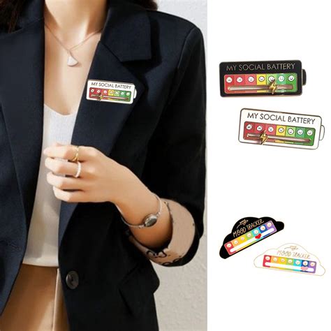My Social Battery Interactive Enamel Pins 7 Days Creative Battery