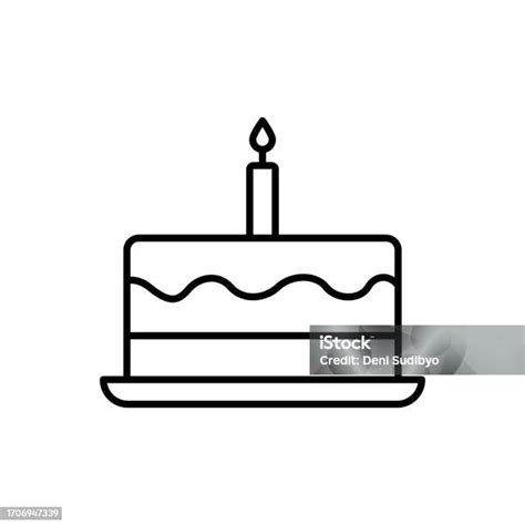 생일 케이크 아이콘 벡터 디자인 템플릿 간단하고 현대적인 개념에 대한 스톡 벡터 아트 및 기타 이미지 개념 검은색 고급