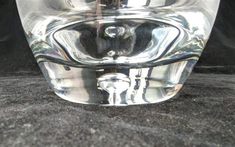 Mid Century Crystal Clear Controlled Bubble Art Glass Centerpiece Bowl