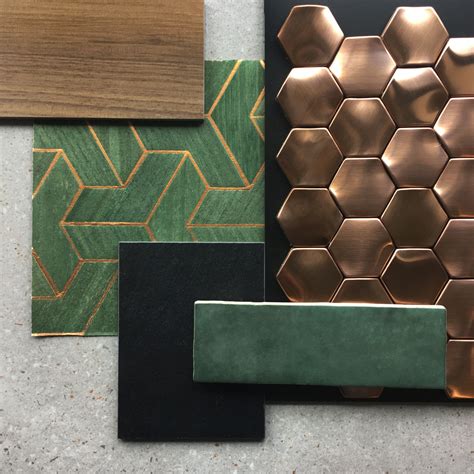 Green And Copper Tile Design Mood Board