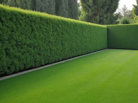 A Green Hedge Is Trimmed In A Square Shape Premium Ai Generated Image
