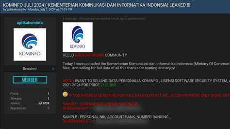 Indonesia Becomes A Hacker Target Now It S The Turn Of Kominfo Data To Leak On The Dark Web