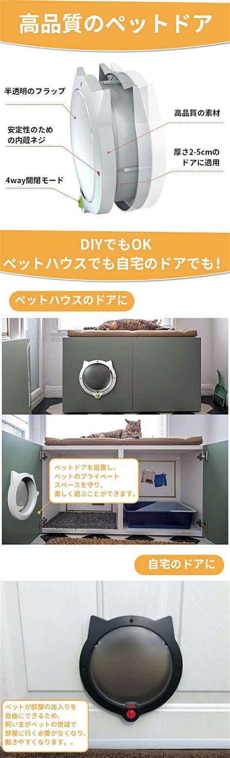 【楽天市場】猫ドア ペットドア 穴あけ 出入り口 猫扉 引き戸用 キャットドア 猫用ドア 取り付け サッシ 猫 犬 Diy 室内 ロック