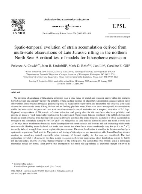 Pdf Spatio Temporal Evolution Of Strain Accumulation Derived From