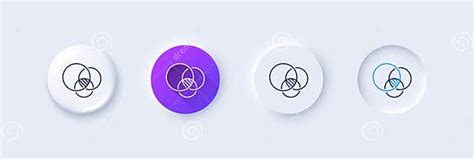 Euler Diagram Line Icon Eulerian Circles Sign Line Icons Vector