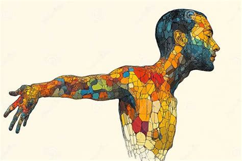 Irregular Graph Illustration As Human Body Shape With Vibrant Color