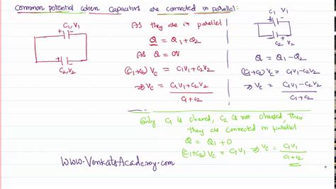 Common Potential When Charged Capacitors In Parallel For Iit Jee And