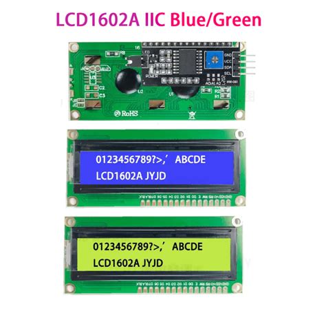 Lcd1602i2c 1602 16x2 1602a Bluegreen Screen Hd44780 Character Lcd W