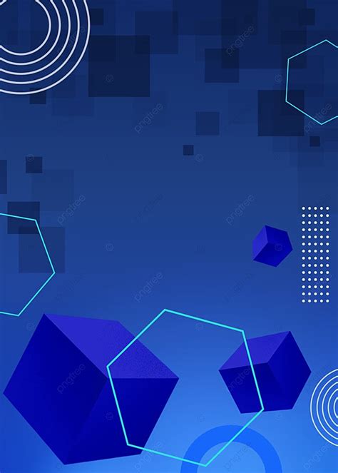 Blue Gradient Technology Sense Three Dimensional Shape Background Blue Shape Hexagon