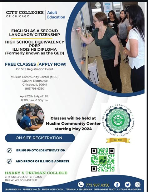 Esl Ged And Citizenship Class Registration Muslim Community Center