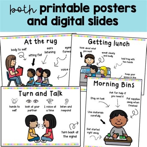 Back To School Editable Procedures And Routine Slides Classroom Management Posters