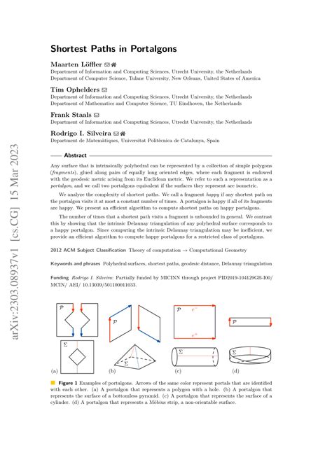 Pdf Shortest Paths In Portalgons