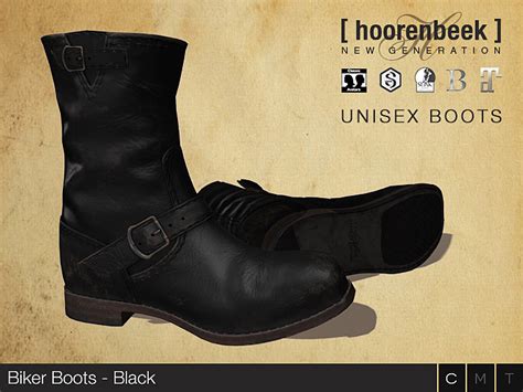 Second Life Marketplace Biker Boots Black