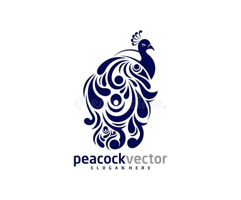 Peacock Logo Design Vector Template Peacock Bird Illustration Stock