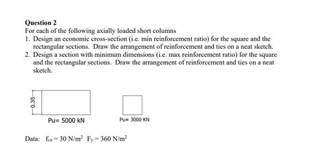 solved question 2 for each of the following axially loaded