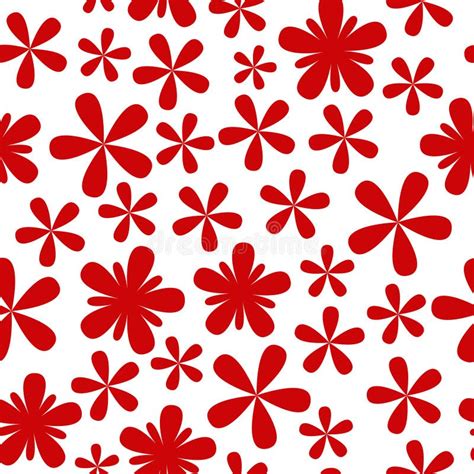 Seamless Pattern With Red Flowers Stock Vector Illustration Of