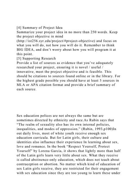[4] Summary Of Project Ideasummarize Your Project Idea In No Mor Docx