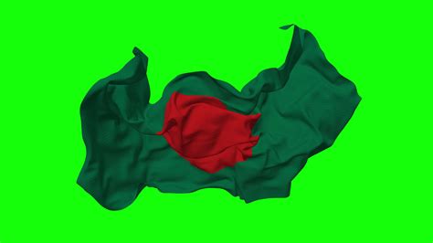 Bangladesh Flag Seamless Looping Flying In Wind Looped Bump Texture Cloth Waving Slow Motion