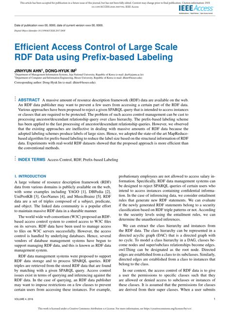 Pdf Efficient Access Control Of Large Scale Rdf Data Using Prefix Based Labeling