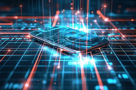 Hightech Visual Of Internet Data Streams Flowing Through A Smartphone