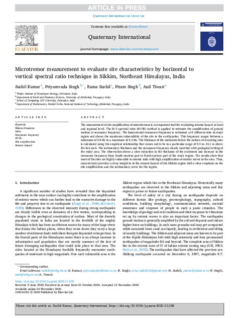 Pdf Microtremor Measurement To Evaluate Site Characteristics By
