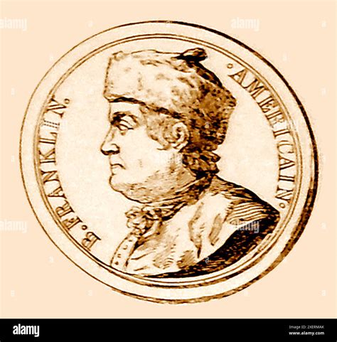 A 19th Century Engraved Portrait Of Benjamin Franklin 1705 1790 American Polymath Writer